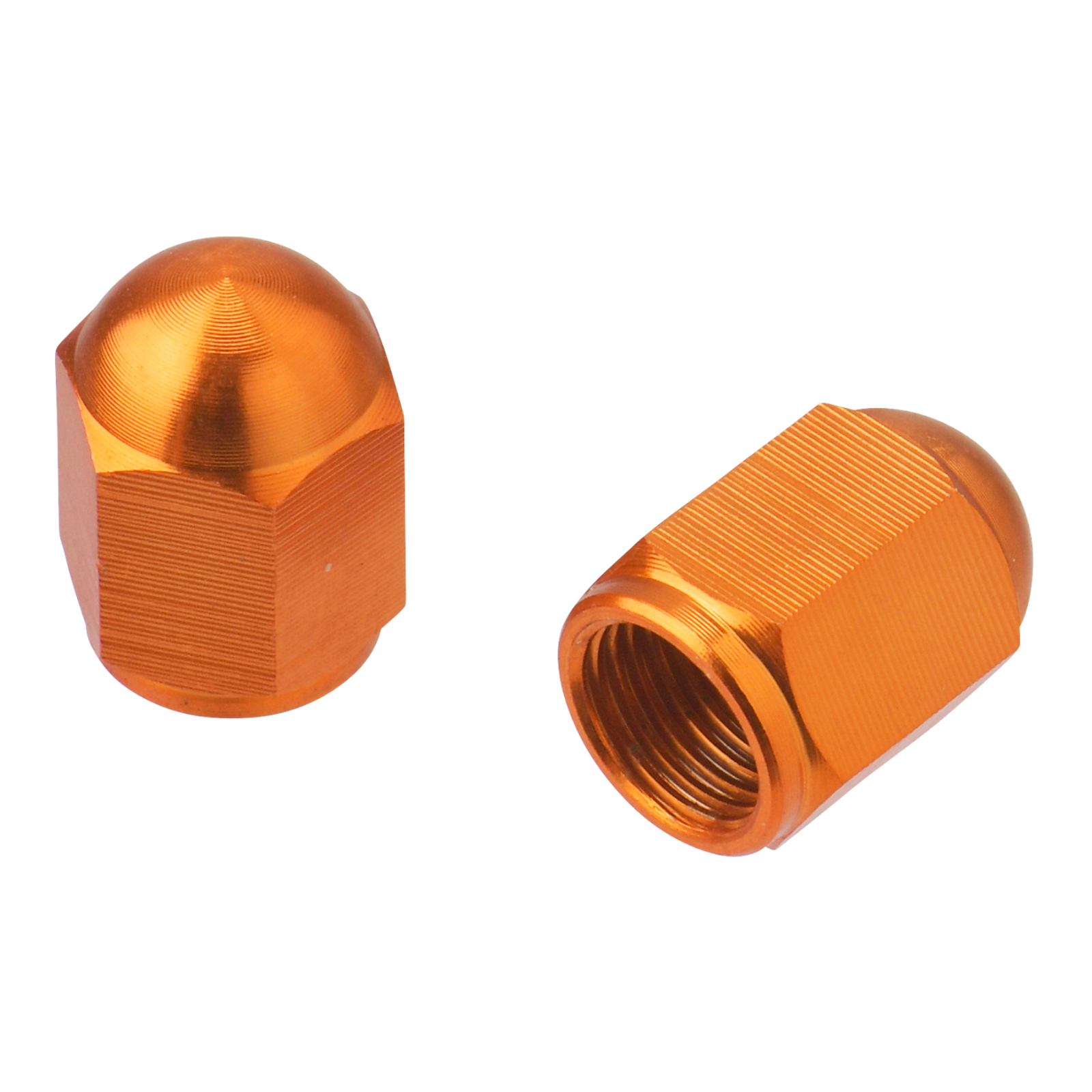 DRC ALUMINUM VALVE CAPS 2PCS ORANGE — Bike Torque