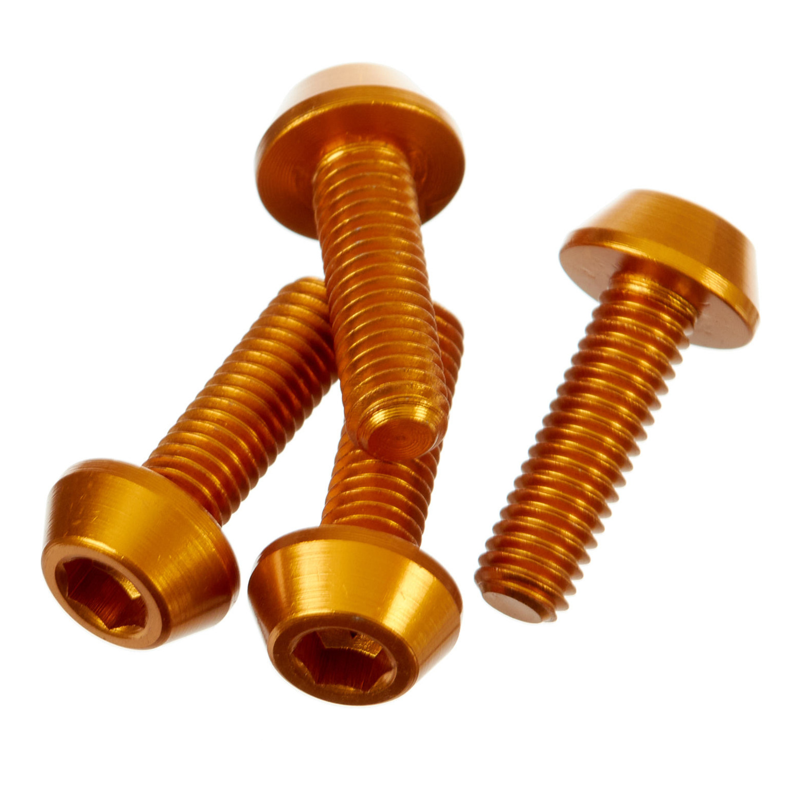 DRC ALUMINUM M6 TAPER BOLTS 20MM GOLD 4PCS — Bike Torque