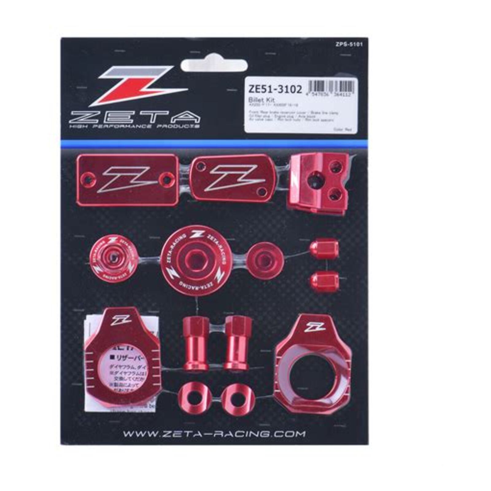 Zeta Billet Kit KX250/450F - Red — Bike Torque