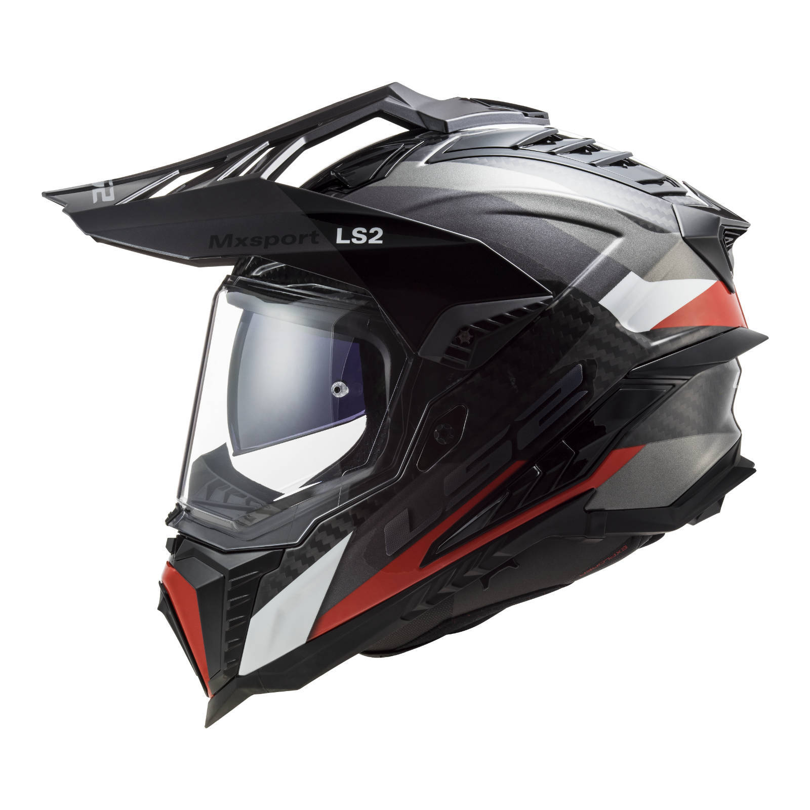 LS2 MX701 Explorer Carbon Frontier Helmet - Titanium / Red – LS2 ...