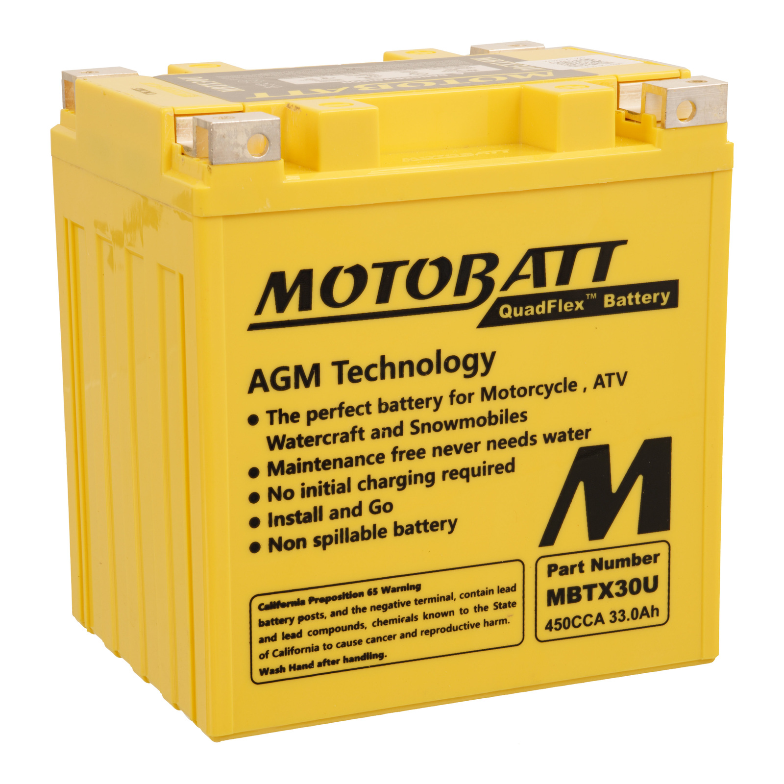 Motobatt Battery Quadflex AGM - MBTX30U — Bike Torque
