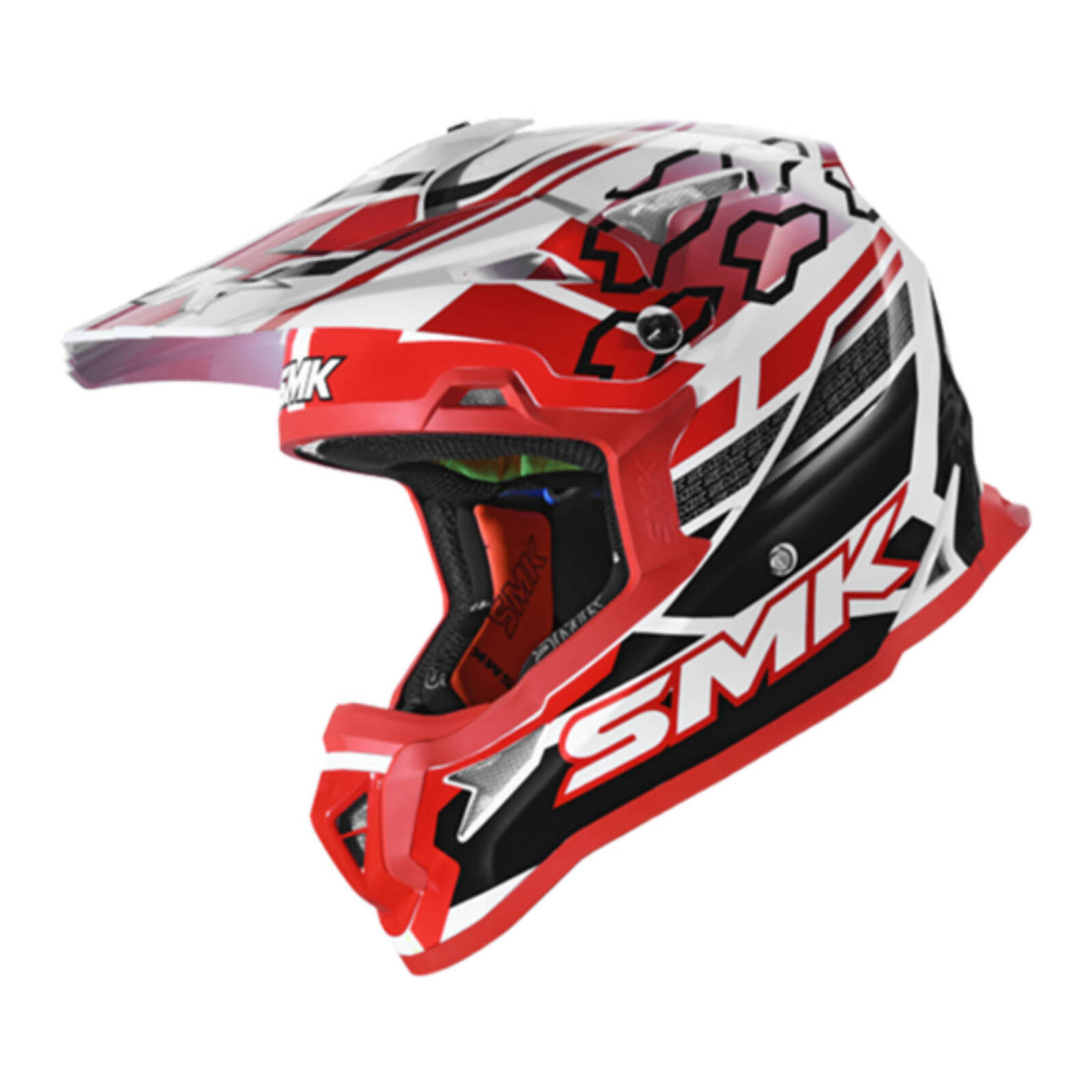SMK ALLTERRA HELMET - TRIBOU WHITE / BLACK / RED – Tony Rees Motorcycles